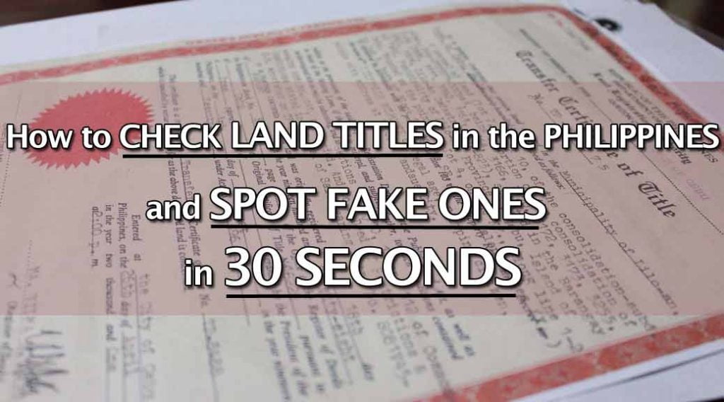 Checking Land Titles in the Philippines and Spot FAKE ones in 30 ...